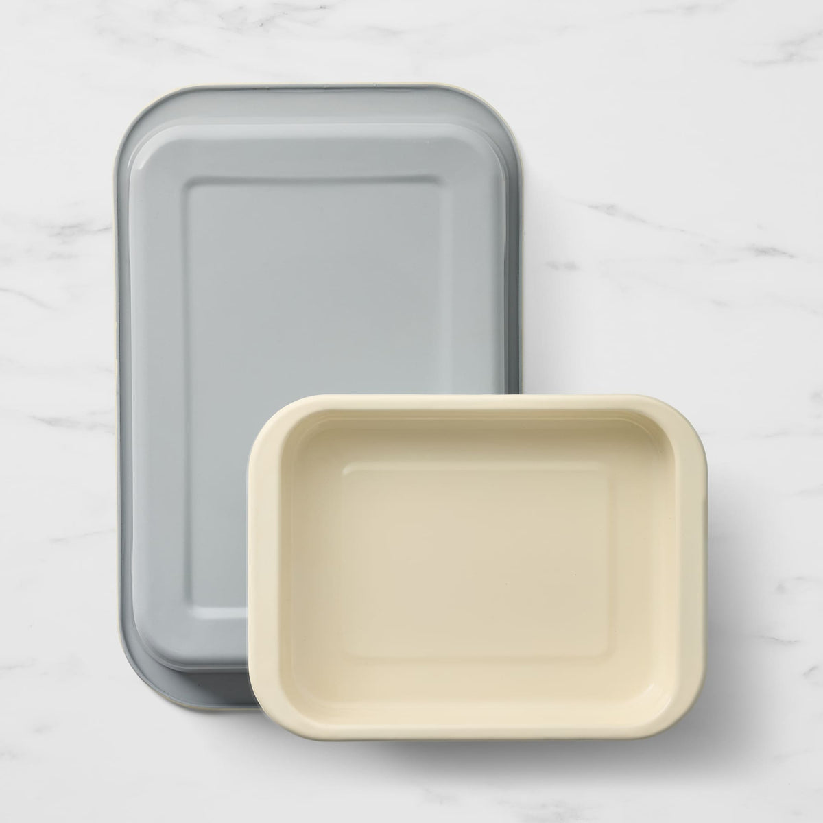 Salisbury & Co Homestead Enamel Baking Pan Set 2pc Grey